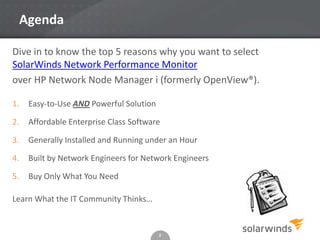 Top 5 Reasons to Select SolarWinds over HP NNMi | PPTX | Computer ...