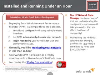 Top 5 Reasons to Select SolarWinds over HP NNMi | PPT