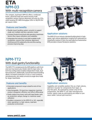 Panasonic pick and place machine Npm tt2 | PDF