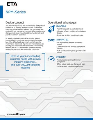 Npm tt2 pick and place machine introduction | PDF