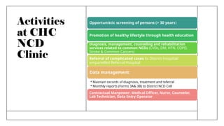 National Program for prevention of Non communicable Diseases | PPTX