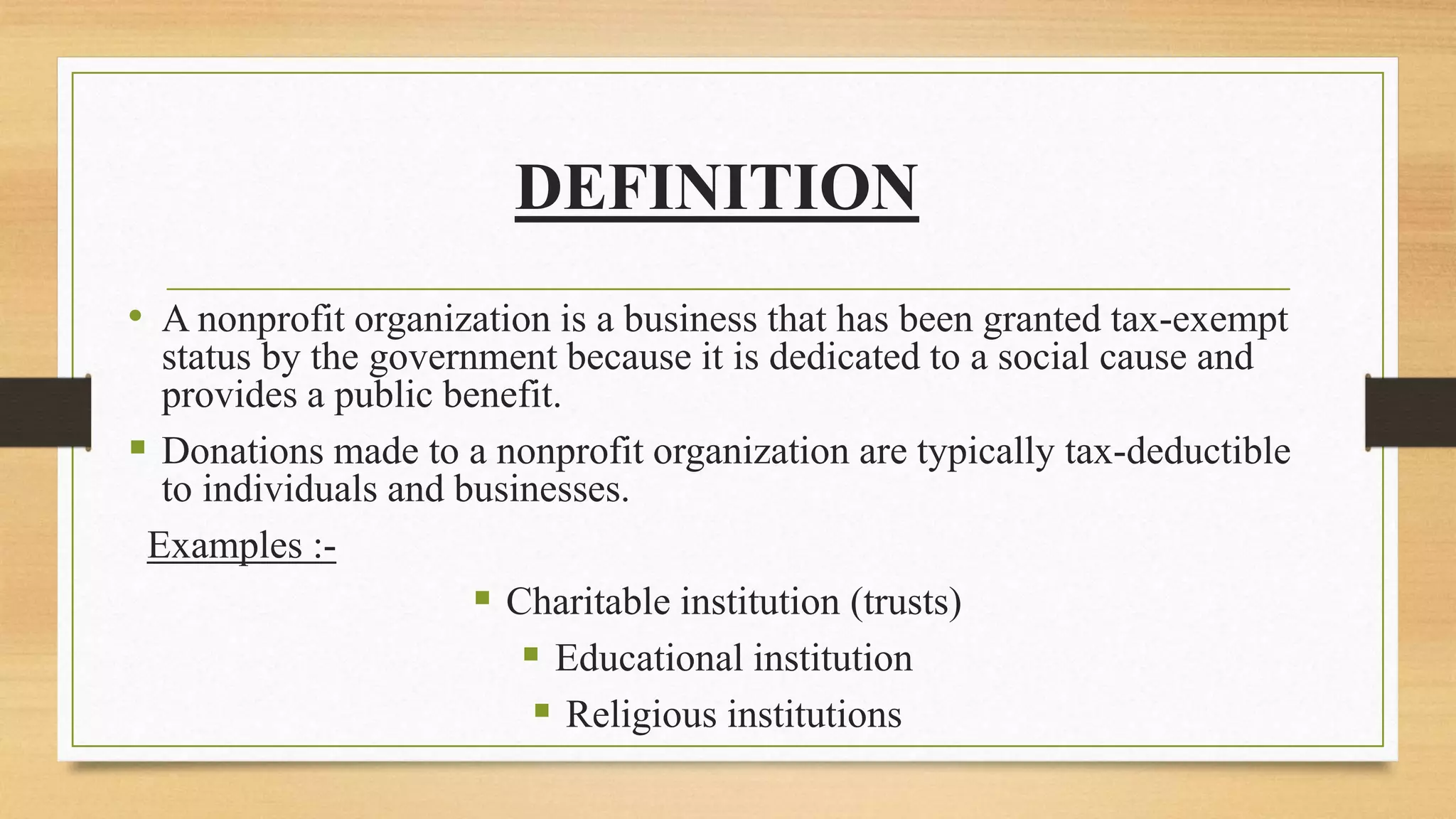 Non Profitable Organisations (NGO'S) | PPTX