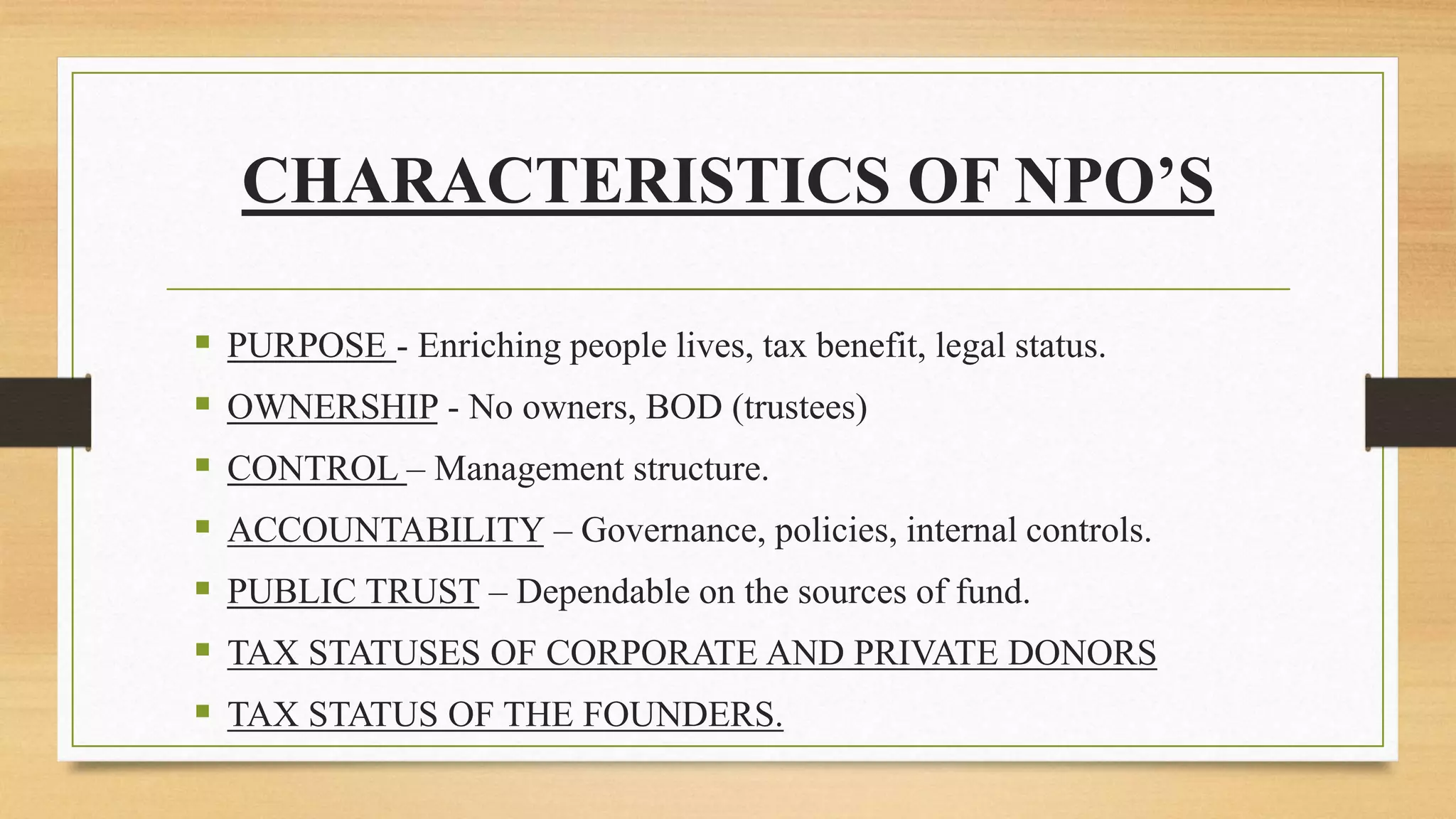 Non Profitable Organisations (NGO'S) | PPTX