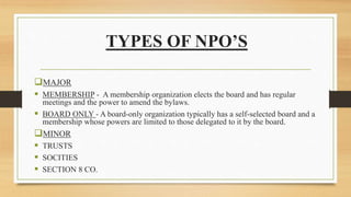 Non Profitable Organisations (NGO'S) | PPTX