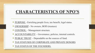 Non Profitable Organisations (NGO'S) | PPTX