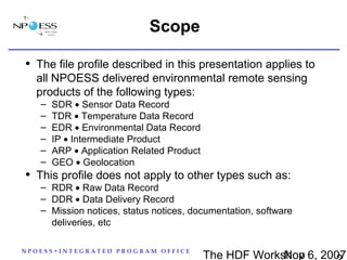 NPP/NPOESS Product Data Format | PPT
