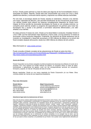 Oracle compra Sun | PDF