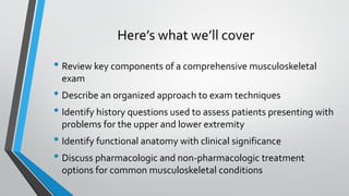 MsK exam fully covered for physiotherapist | PDF