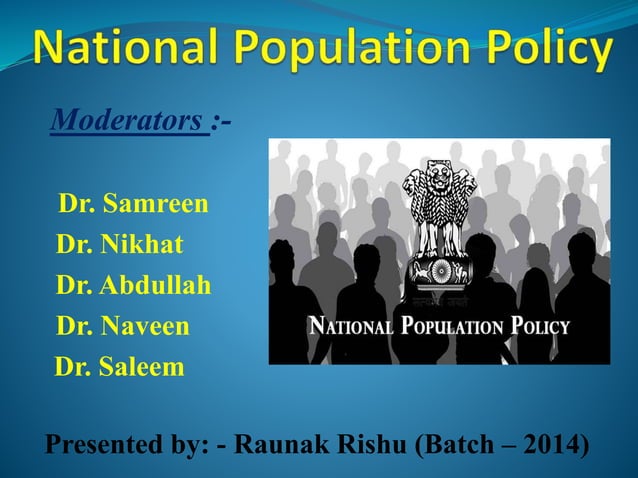 National Population Policy | PPTX