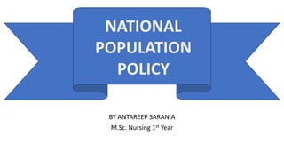National Population Policy | PPTX