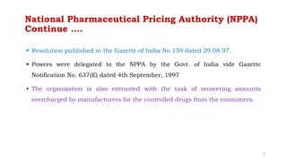 National Pharmaceutical Pricing Authority (NPPA) & Drug Price Control Order (DPCO) 2013 | PPTX