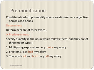 Np pre modification | PPT