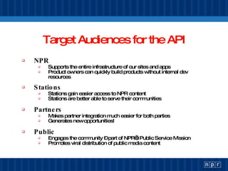 NPR's Digital Distribution and Mobile Strategy | PPT