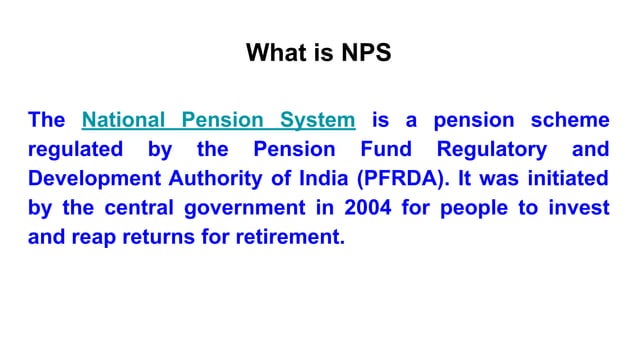 National Pension System (NPS) | PDF