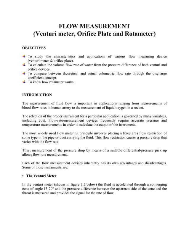 Flow measurement basics | PDF