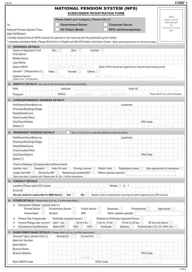 Nps editable form | PDF