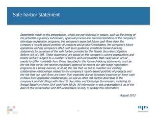 NPS Pharmaceuticals Investor Slide Deck | PDF