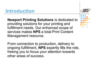 Newport Printing Solutions Intro | PPT