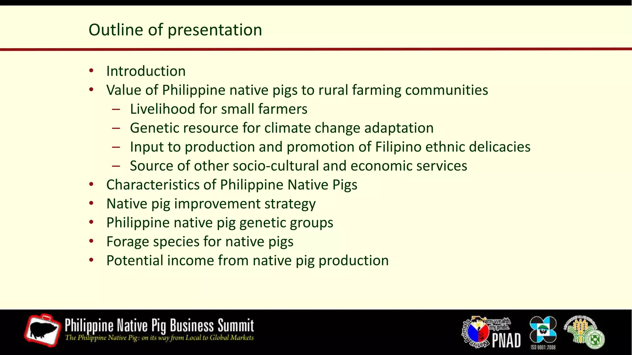 R&D initiatives on Philippine Native Pigs | PPTX