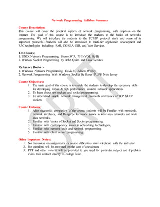 Np syllabus summary | DOCX | Computer Networking | Computing