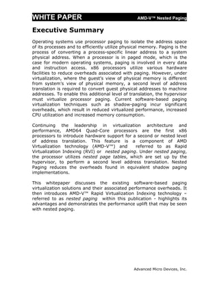 AMD-V™ Nested Paging | PDF