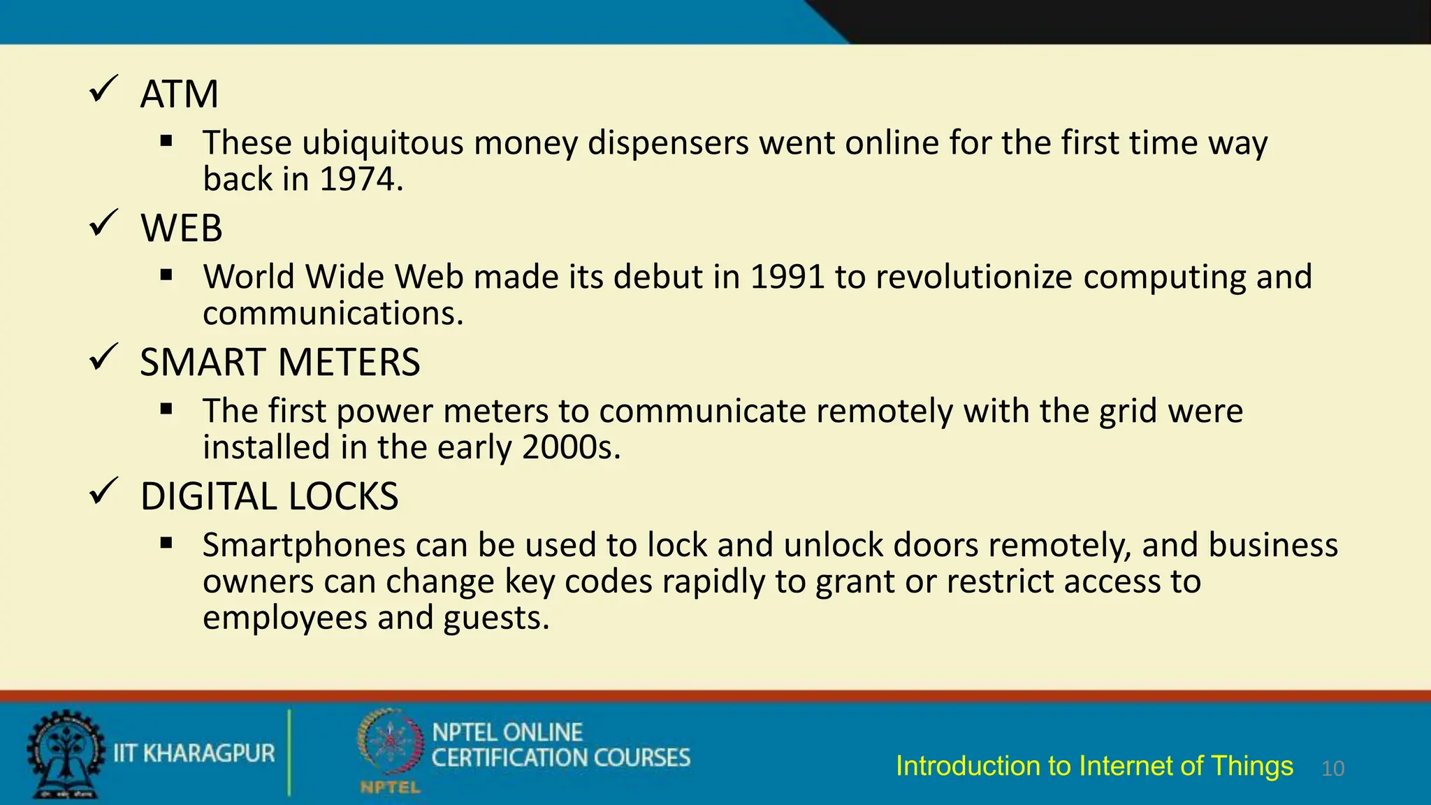 nptel 1, introduction to iot, By Prof. Sudip Misra | PDF