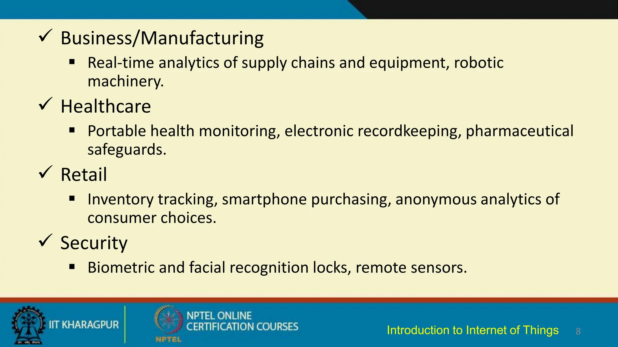 nptel 1, introduction to iot, By Prof. Sudip Misra | PDF