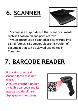 Input devices, Output devices , It's Types and CPU | PDF