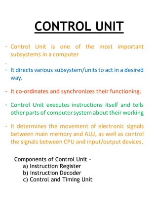 Input devices, Output devices , It's Types and CPU | PDF
