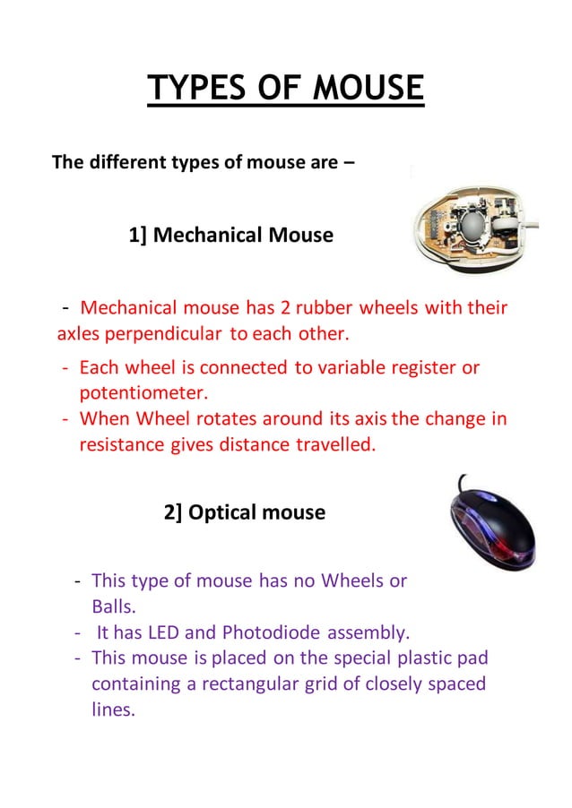 Input devices, Output devices , It's Types and CPU | PDF