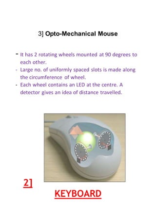 Input devices, Output devices , It's Types and CPU | DOCX