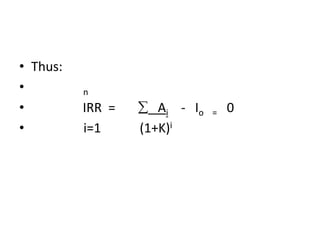 Npv and irr | PPTX