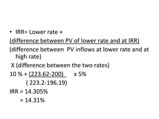 Npv and irr | PPTX
