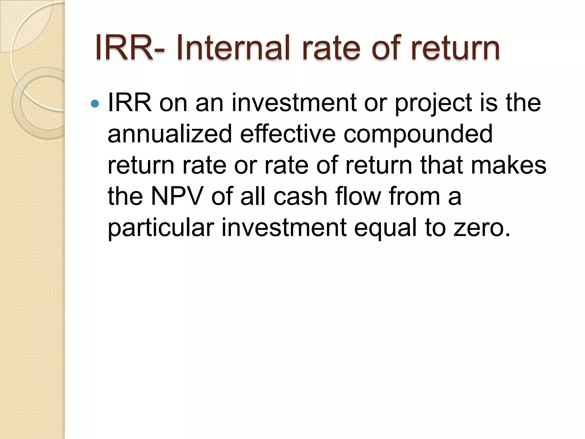 NPV v/s IRR | PPTX