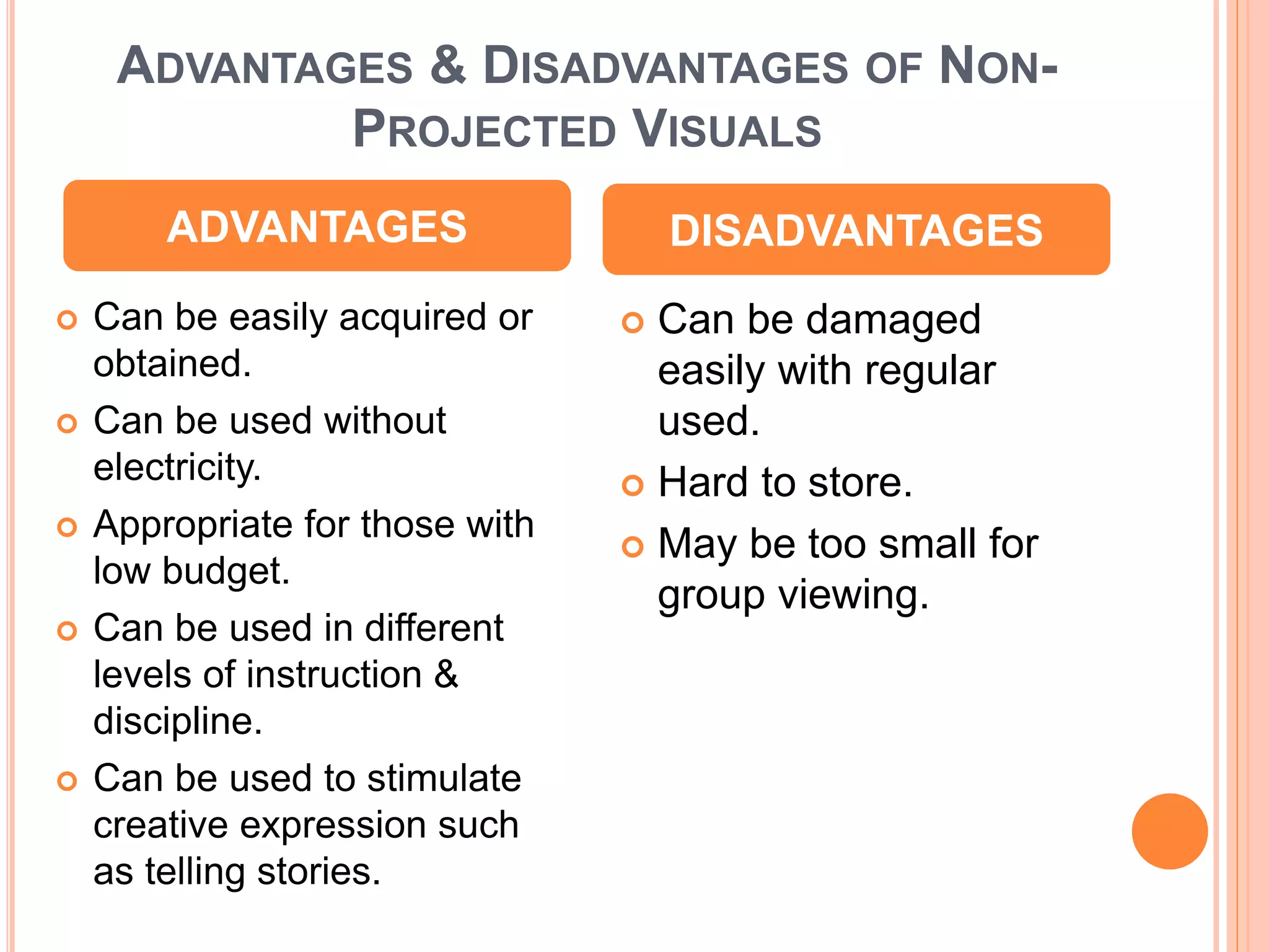 Non-Projected Visuals Presentations | PPTX