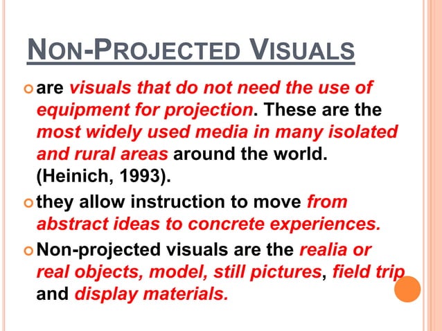 Non-Projected Visuals Presentations | PPTX | 3-D Graphics | Computer ...