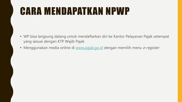 NPWP DAN NPPKP | PPTX
