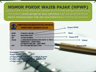 Nomor Pokok Wajib Pajak dan Surat Pemberitahuan Pajak.ppt