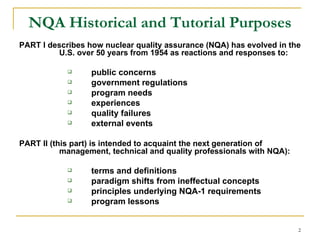 NQA History 1954 2005 | PPT