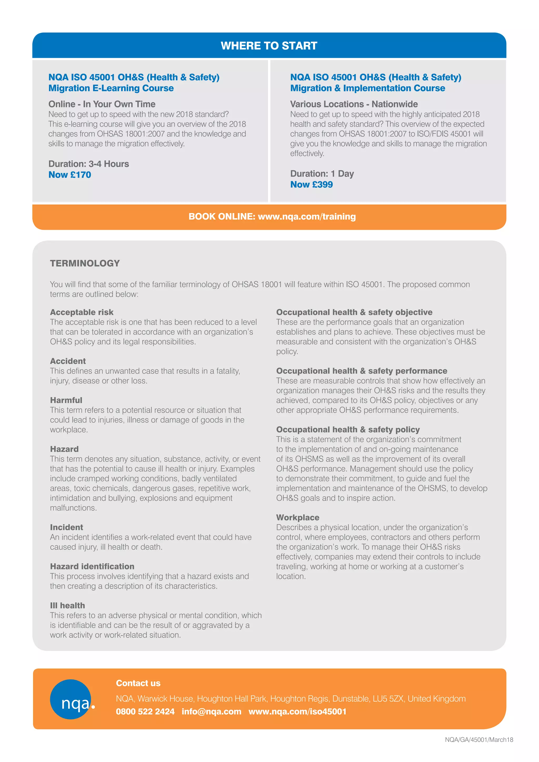 NQA ISO 45001 Gap Guide | PDF