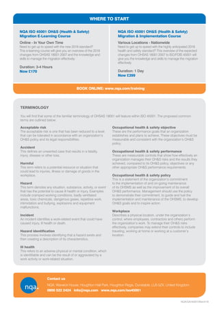 NQA ISO 45001 Gap Guide | PDF