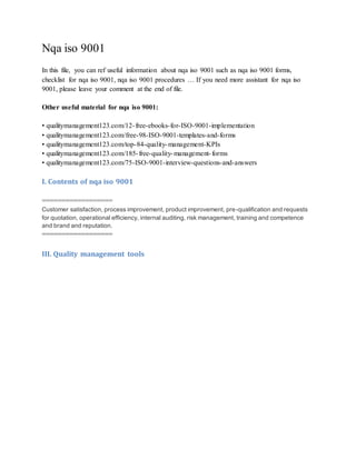 Nqa iso 9001 | PDF