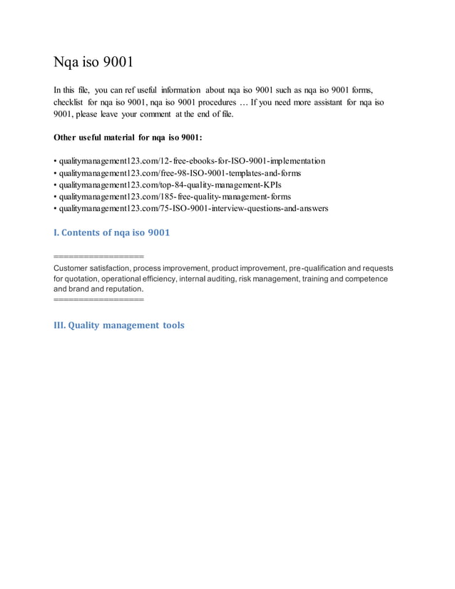 Nqa iso 9001 | PDF