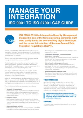 NQA ISO 9001 to ISO 27001 Gap Guide | PDF | Business Accounting & Finance | Business