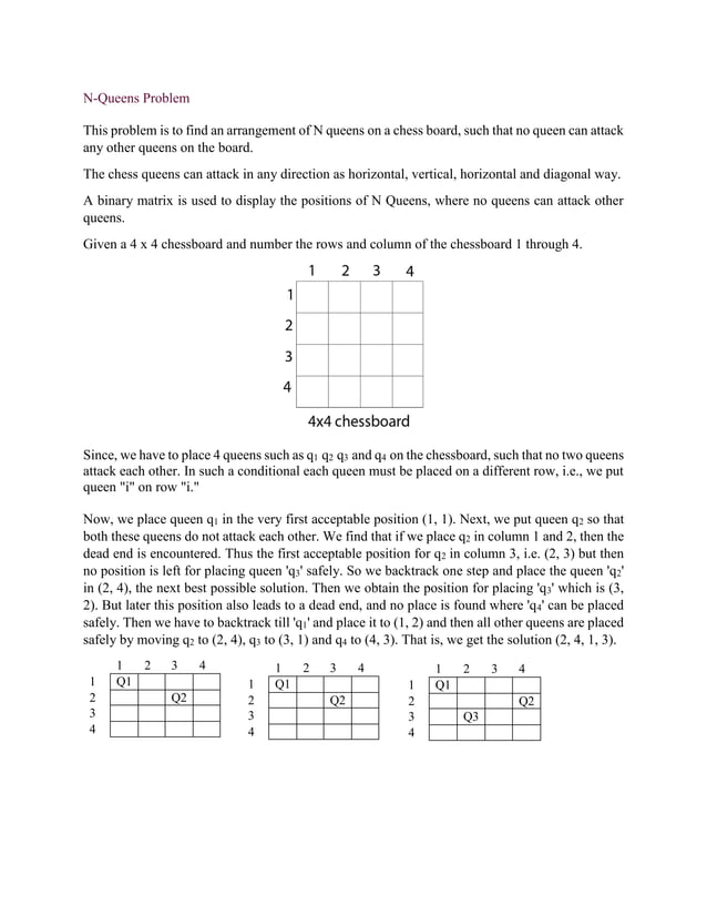 N queens problem | PDF