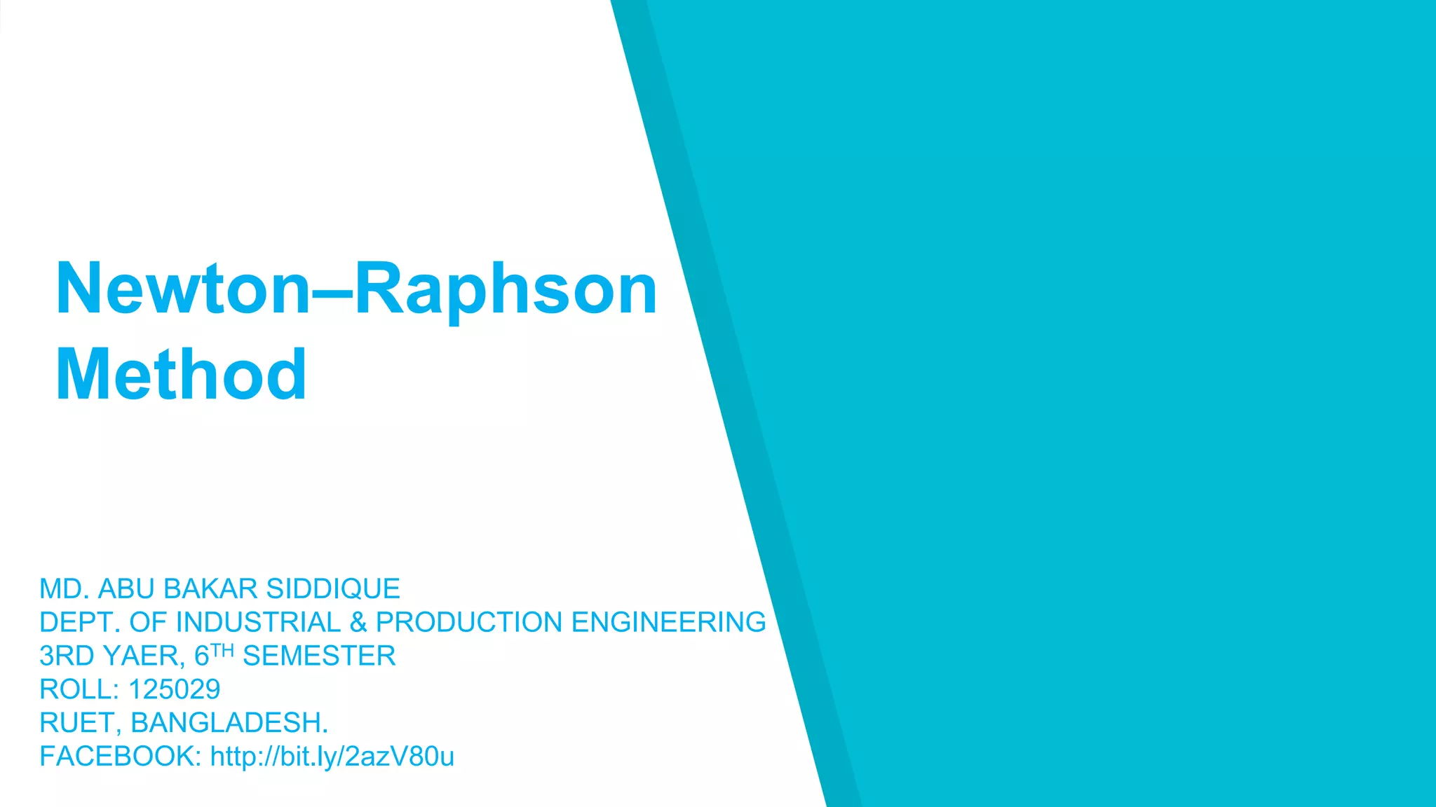 Newton Raphson Method Using C Programming Pptx Physics Science