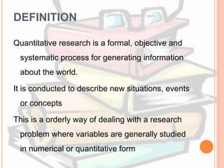 quantitative research approaches | PPTX