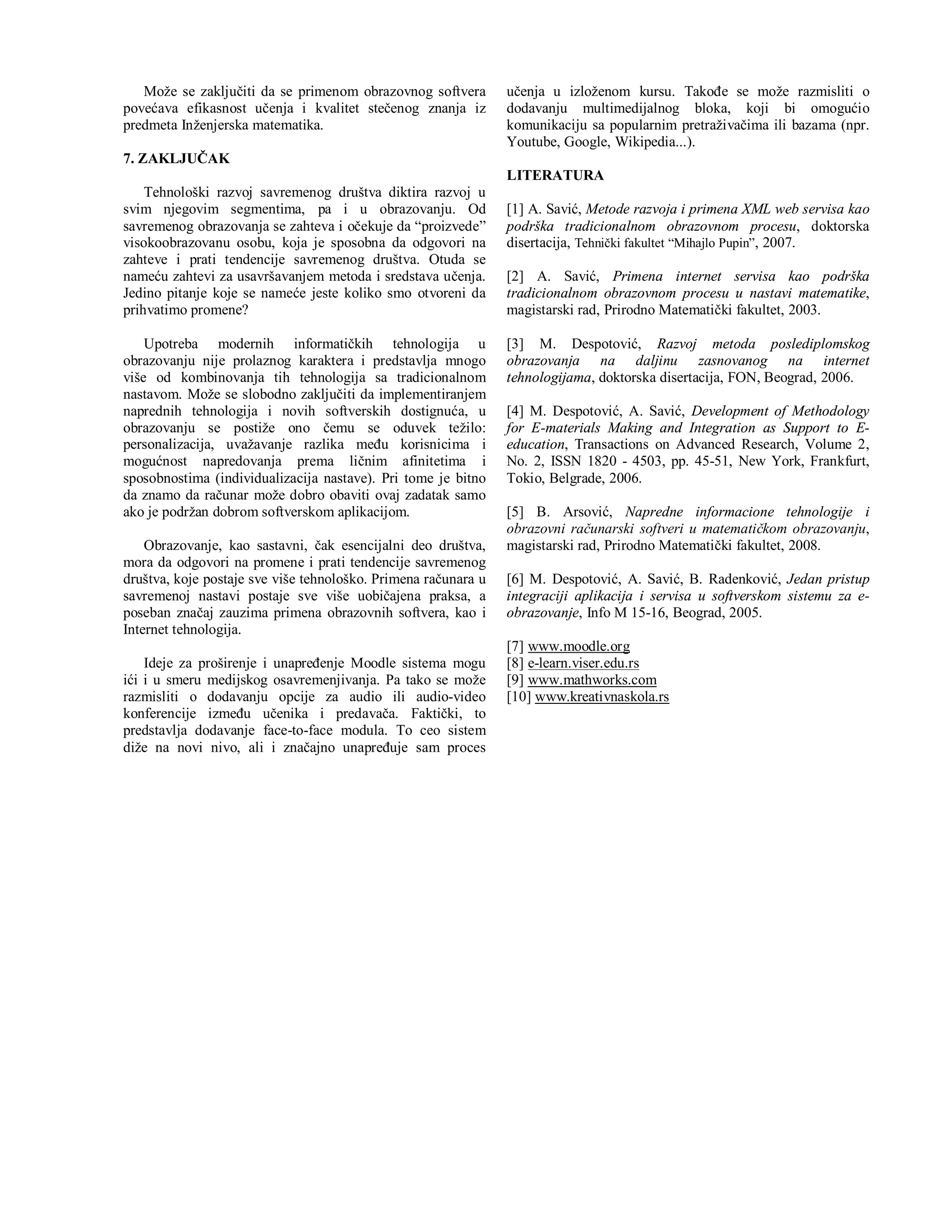 Nr savremene informacione tehnologije u matematičkom obrazovanju | PDF