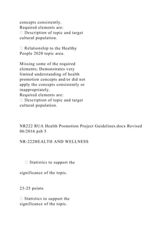 NR‐222 HEALTH AND WELLNESS REQUIRED UNIFORM ASSIGNMENT HE.docx ...