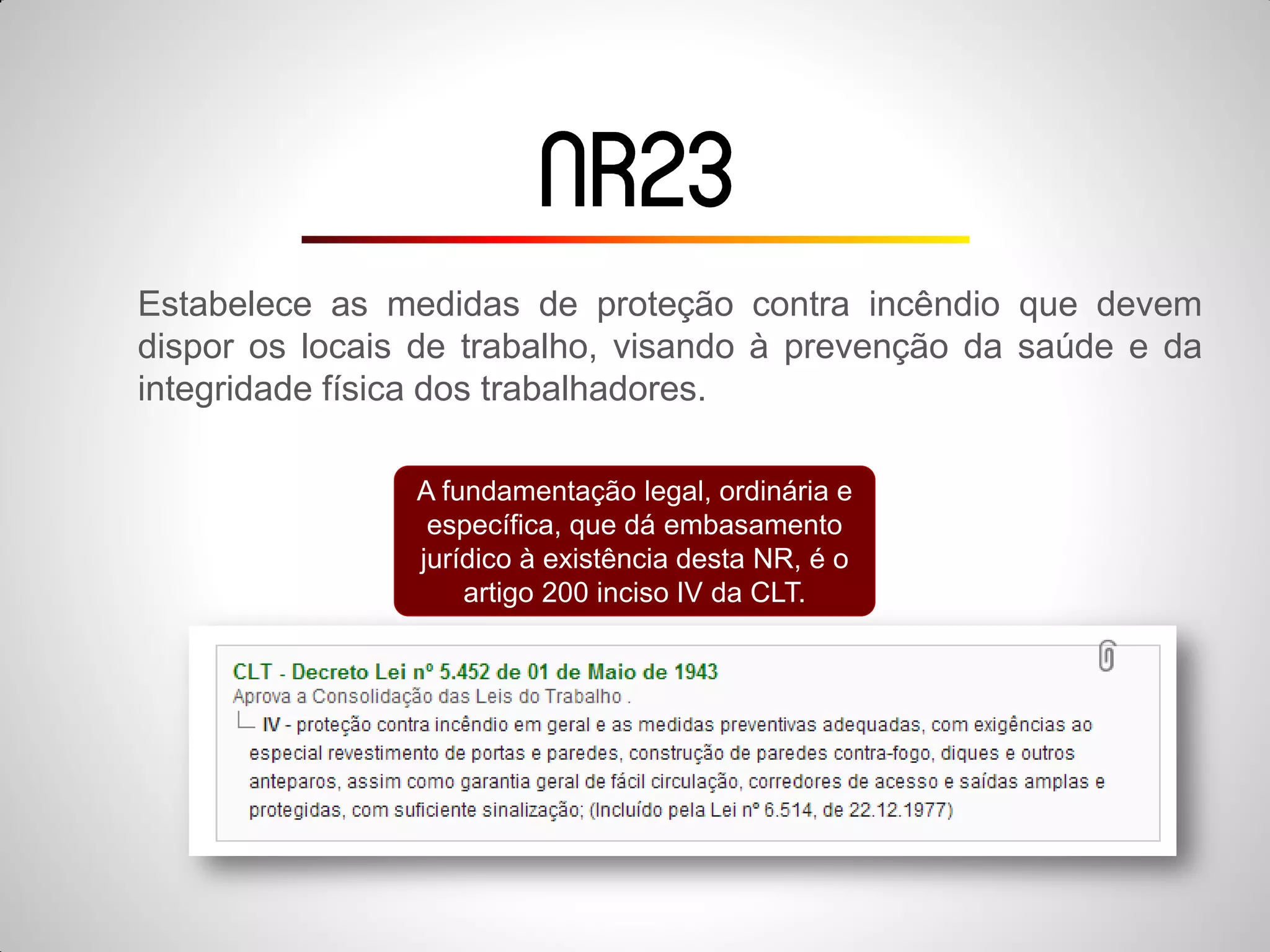 Prevenção e Combate a Incêndio - Norma Regulamentadora nº 23 | PDF